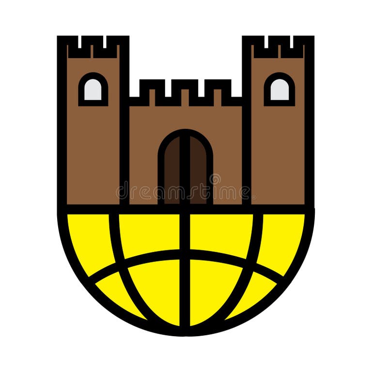 Flat color fort icon stock vector. Illustration of cartoon - 106010118