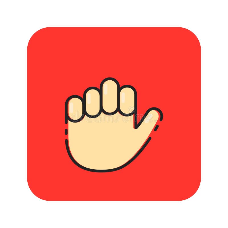 Flat color hands sign icon stock vector. Illustration of fingers ...
