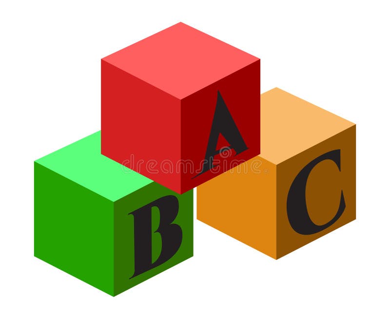 Flat Color Icon a ABC Alphabet Blocks for Apps and Websites Stock ...