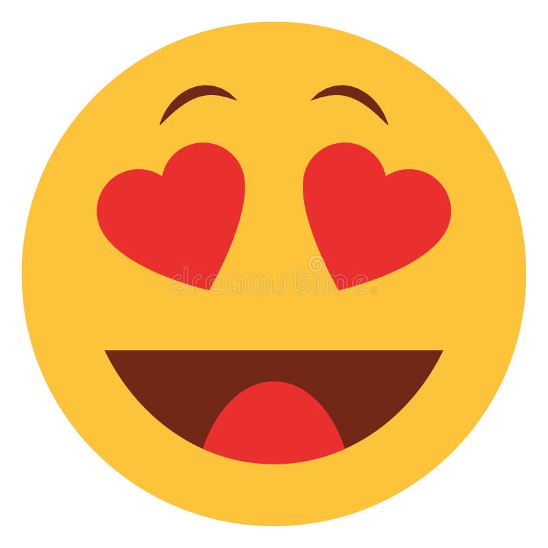 Flat Color Icon for Emoji Face. Stock Vector - Illustration of heart ...