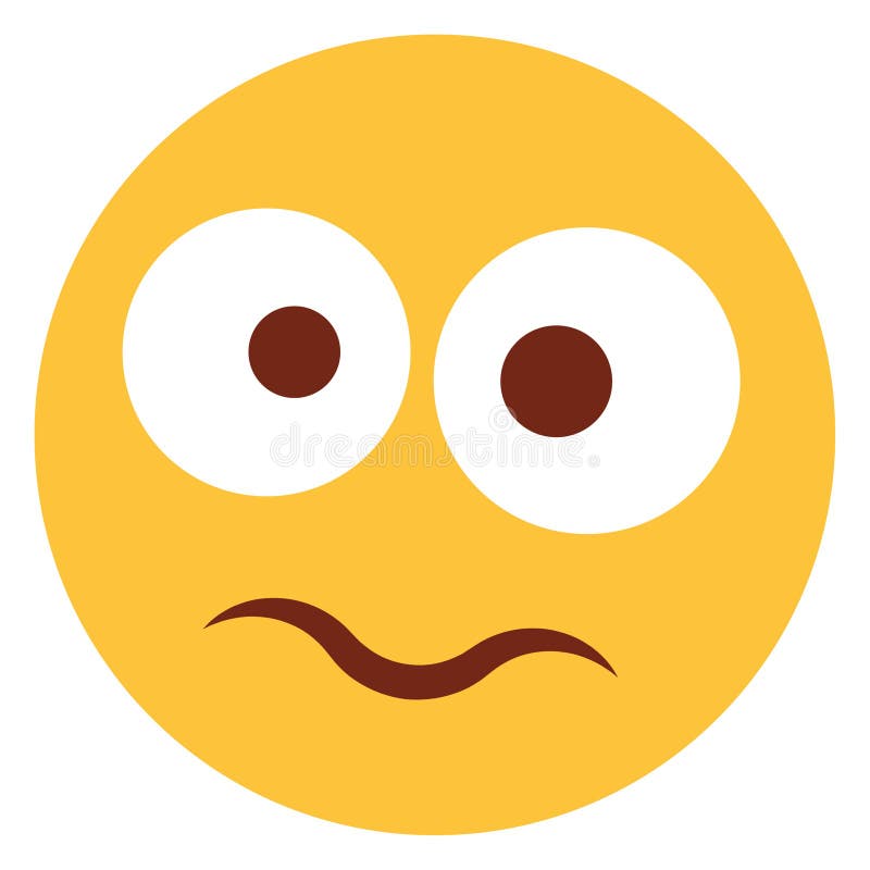 Flat Color Icon for Emoji Face. Stock Vector - Illustration of shock ...