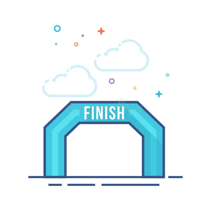 Flat Color Icon - Finish Line Stock Vector - Illustration of outline ...
