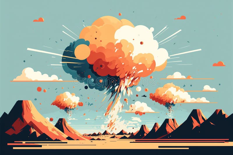 Flat Color Illustration of Particle Explosion Stock Illustration ...