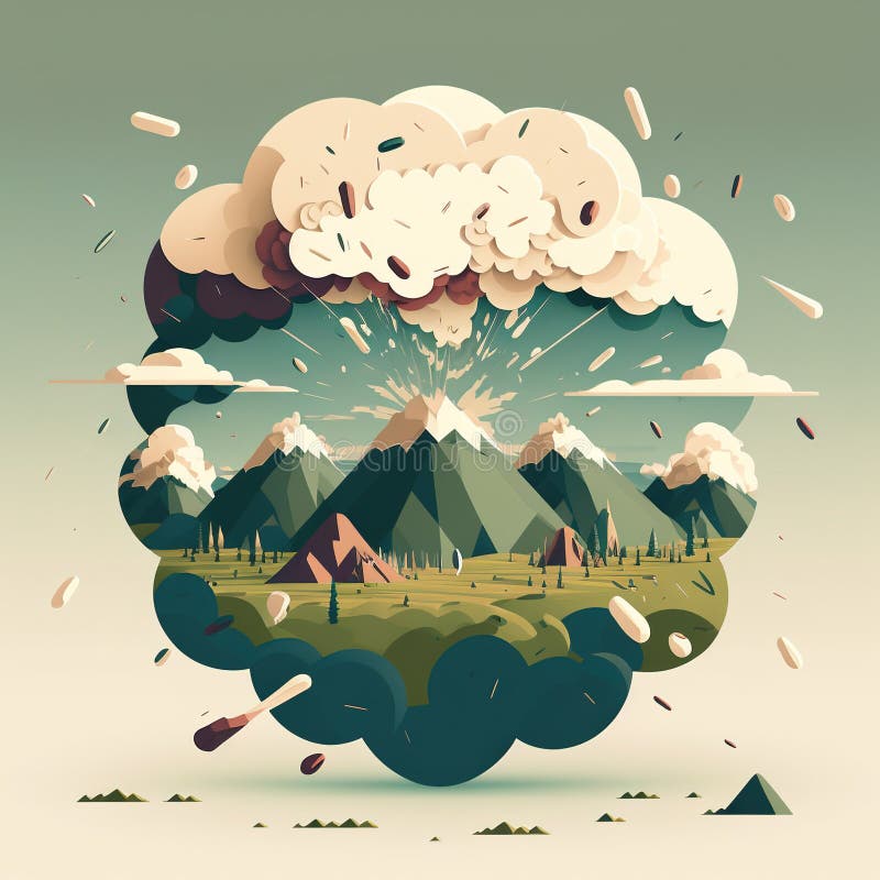 Flat Color Illustration of Particle Explosion Stock Illustration ...