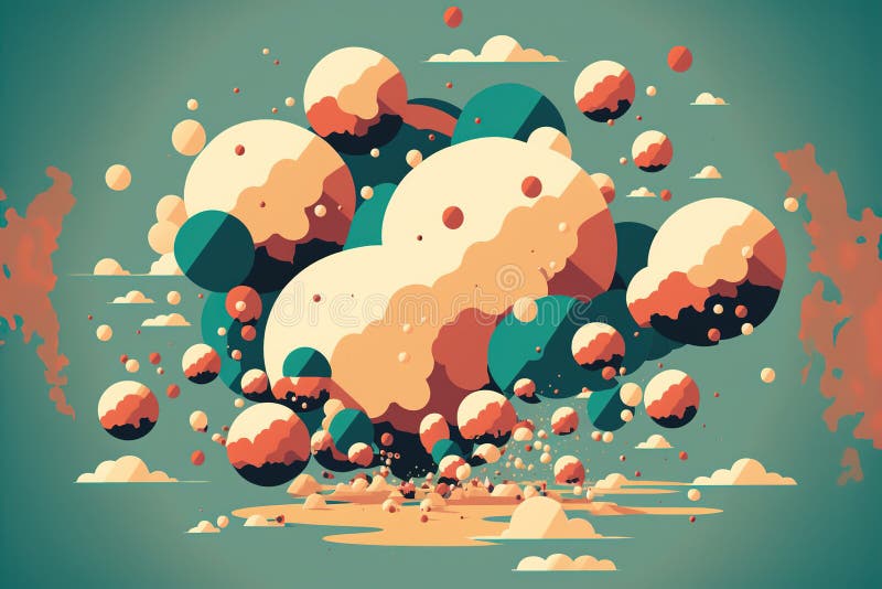 Flat Color Illustration of Particle Explosion Stock Illustration ...