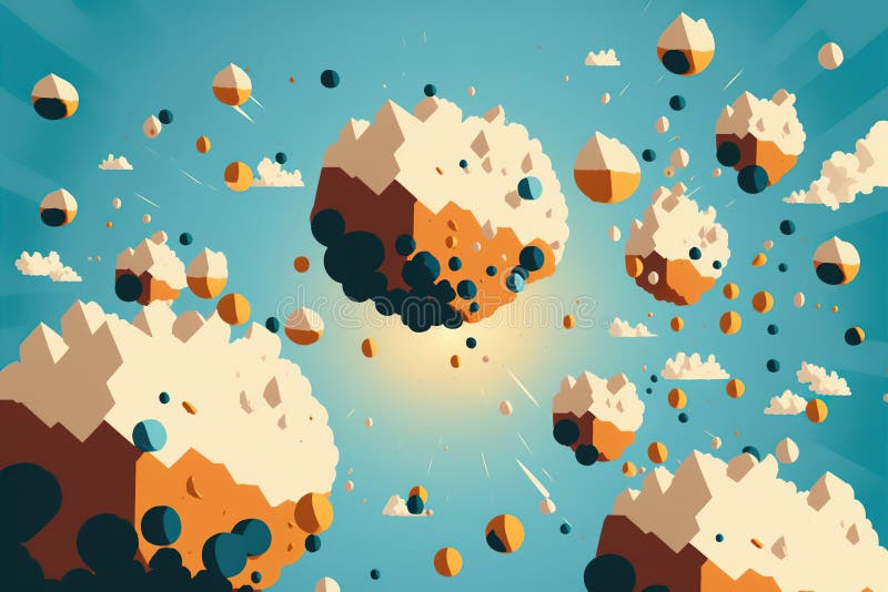 Flat Color Illustration of Particle Explosion Stock Illustration ...