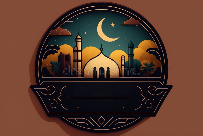 Flat Color Illustration for Ramadan Stock Illustration - Illustration ...
