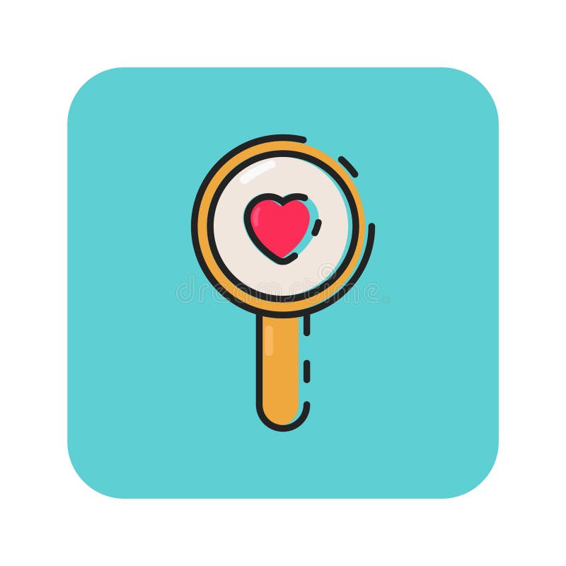 Flat Color Magnifying Glass Icon Stock Vector - Illustration of icon ...