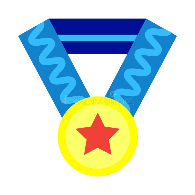Flat color medal icon stock vector. Illustration of cartoon - 105440808
