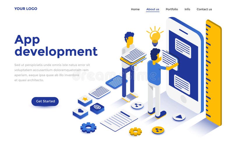 Flat Color Modern Isometric Concept Illustration - Online Education ... Flat Color Modern Isometric Concept Illustration - Online Education ...