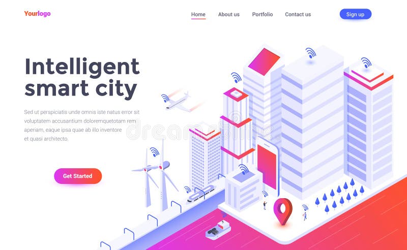 Flat Color Modern Isometric Concept Illustration - Intelligent Smart ... Flat Color Modern Isometric Concept Illustration - Intelligent Smart ...
