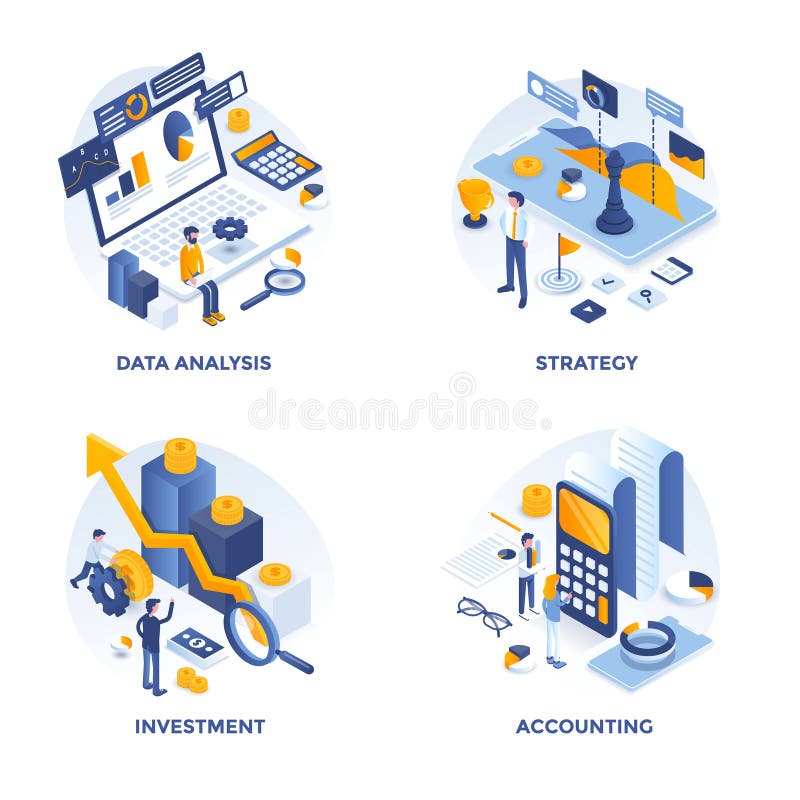 Flat Color Modern Isometric Concepts Illustration Design 10 Stock Vector - Illustration of ...