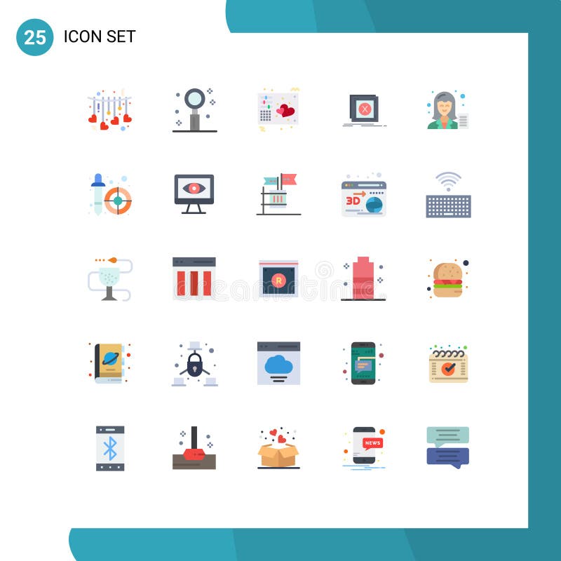 Flat Color Pack of 25 Universal Symbols of Problem, Application ...