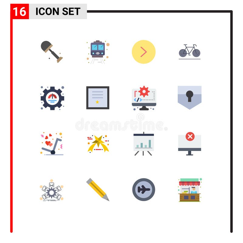Flat Color Pack of 16 Universal Symbols of Productivity, Excellency ...