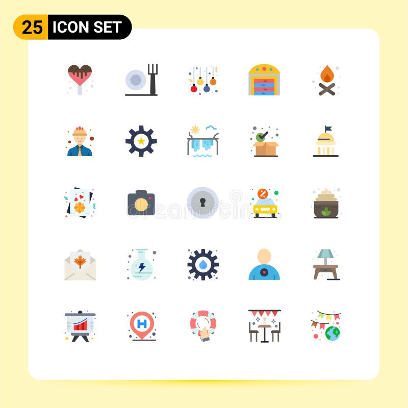 Flat Color Pack of 25 Universal Symbols of Safety Worker, Fire ...