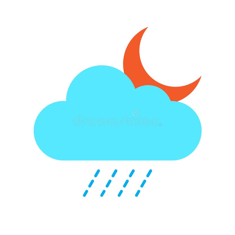 Flat color rain icon stock vector. Illustration of color - 105561784