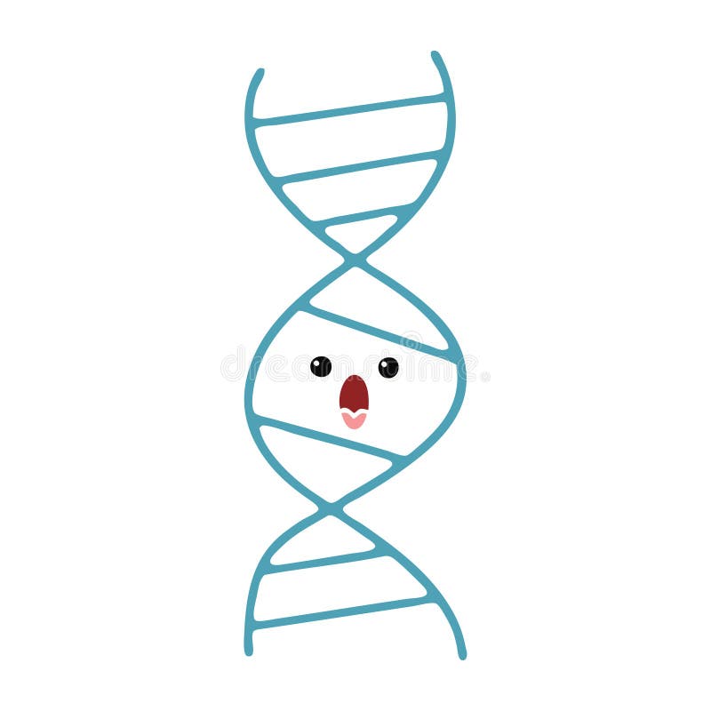 Cartoon Dna Dna Strand Biology Science Chemistry Life Experiment Cute ...