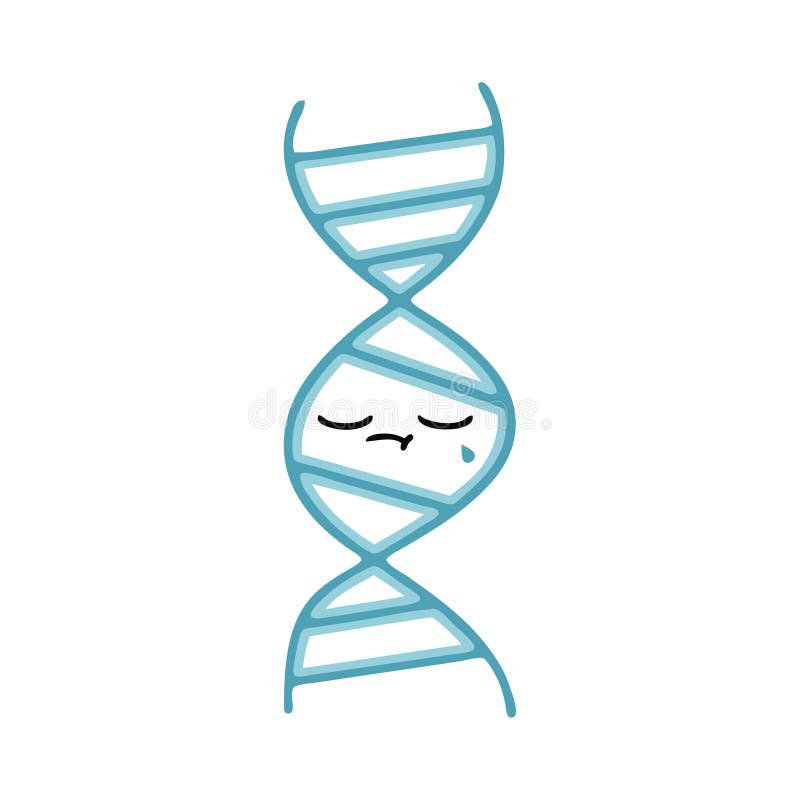 Cartoon Dna Dna Strand Biology Science Chemistry Life Experiment Cute ...