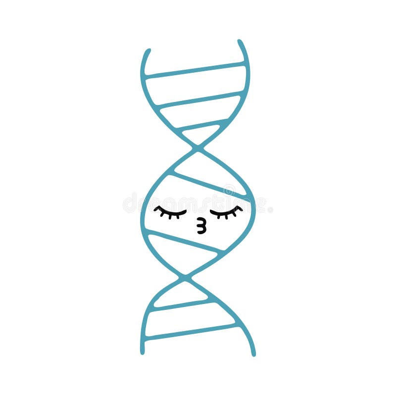 Cartoon Dna Dna Strand Biology Science Chemistry Life Experiment Cute ...