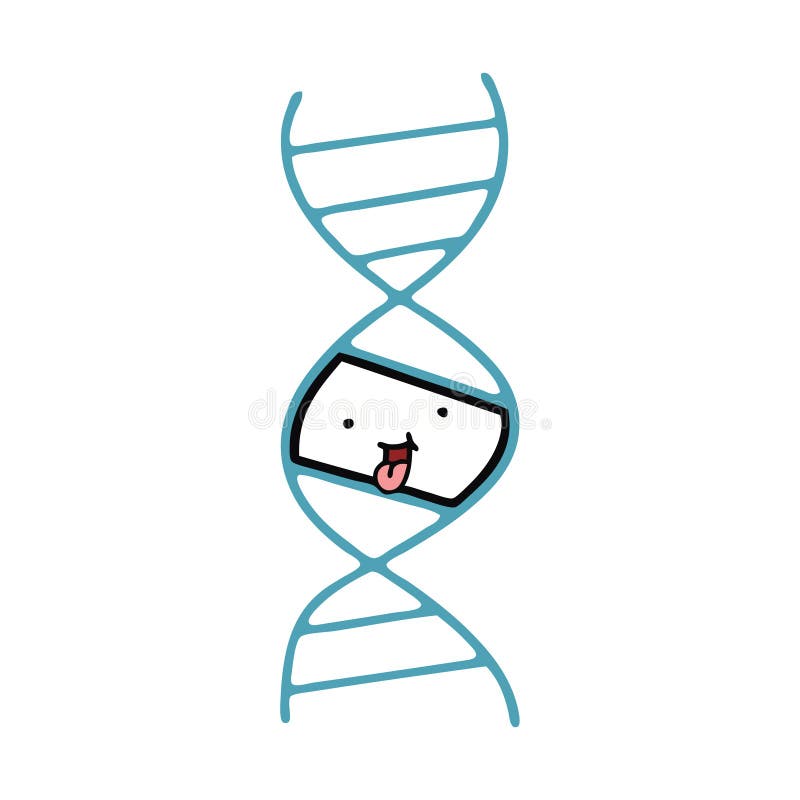 Cartoon Dna Dna Strand Biology Science Chemistry Life Experiment Cute ...
