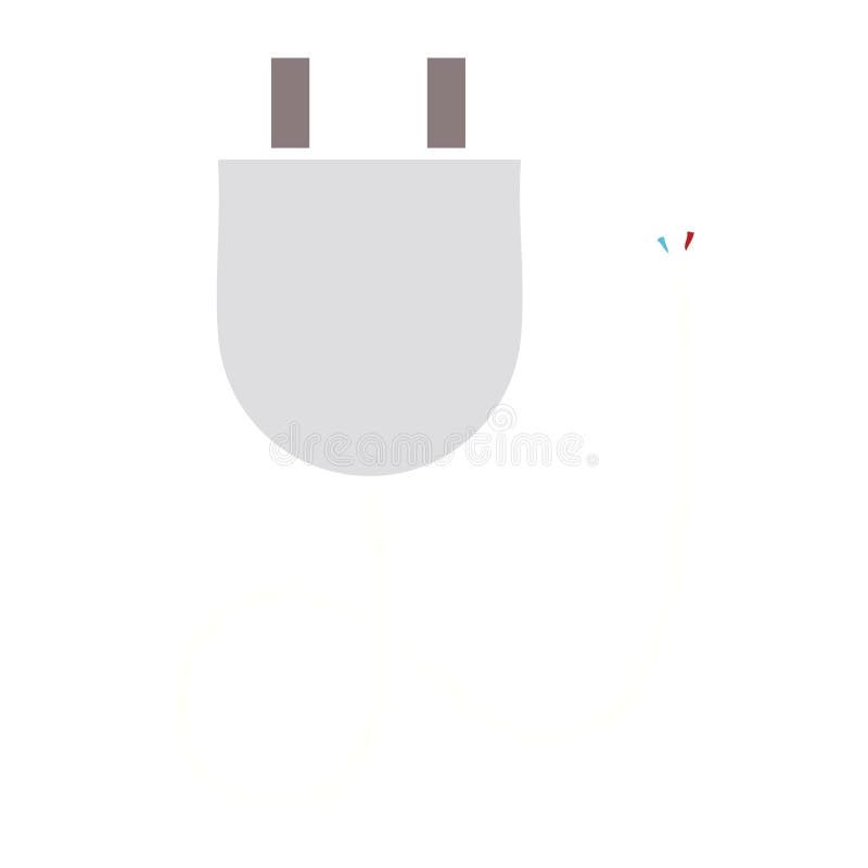 Flat Color Retro Cartoon Electrical Plug Stock Vector - Illustration of ...