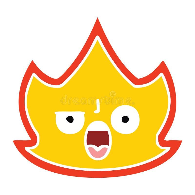 Flat Color Retro Cartoon Fire Stock Vector - Illustration of clipart ...