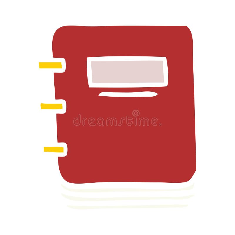 Flat Color Retro Cartoon Note Book Stock Vector - Illustration of clip ...