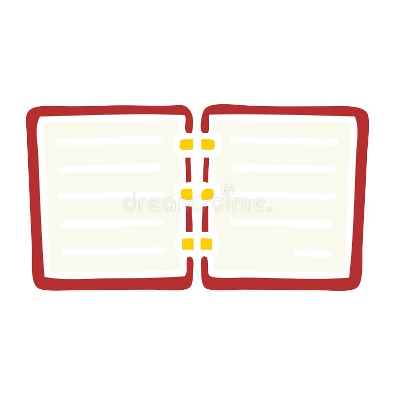 Flat Color Retro Cartoon of a Open Diary Stock Vector - Illustration of ...