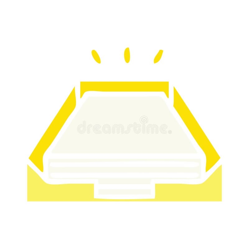 Flat Color Retro Cartoon Paper Stack in Tray Stock Vector ...