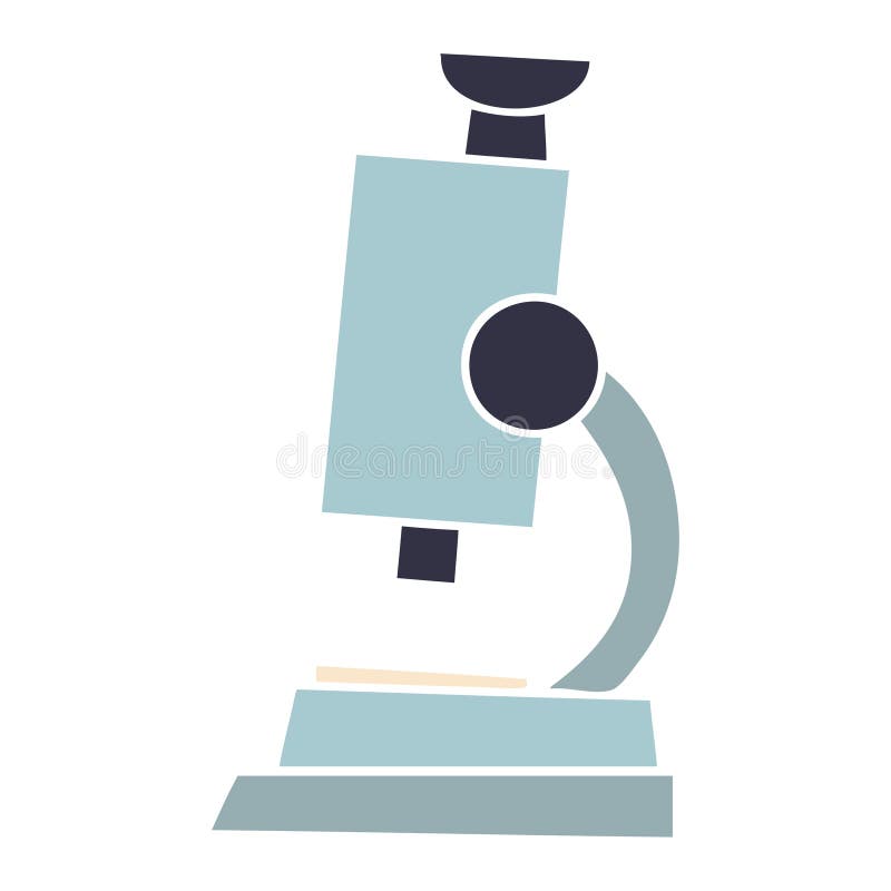 Flat Color Retro Cartoon Science Microscope Stock Vector - Illustration ...
