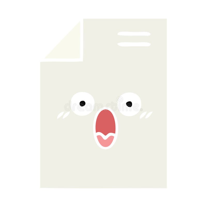 Flat Color Retro Cartoon Sheet of Paper Stock Vector - Illustration of ...