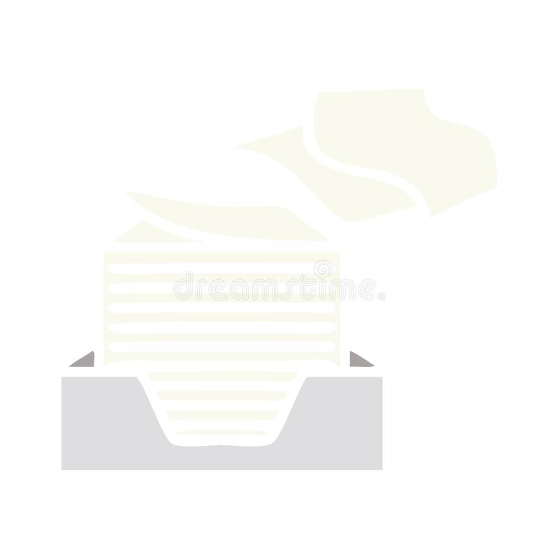 Flat Color Retro Cartoon Stack of Office Papers Stock Vector ...