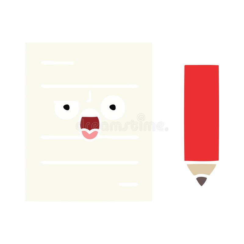 Flat Color Retro Cartoon Test Paper Stock Vector - Illustration of ...