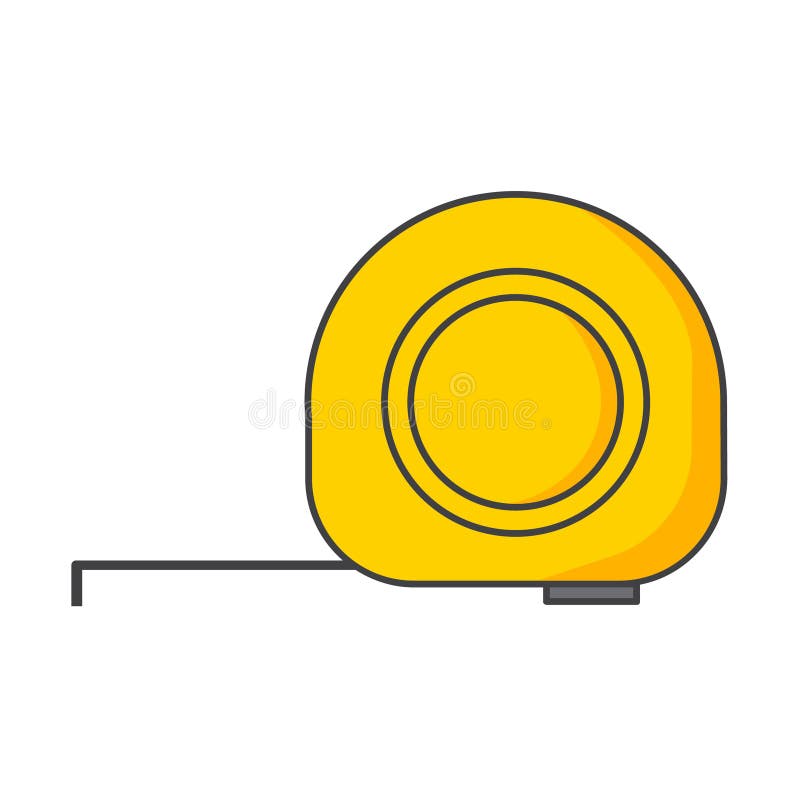Flat Color Tape Measure Icon Stock Vector - Illustration of tools ...