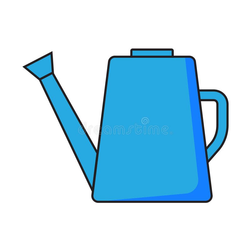 Flat Color Watering Can Icon Stock Vector - Illustration of watering ...