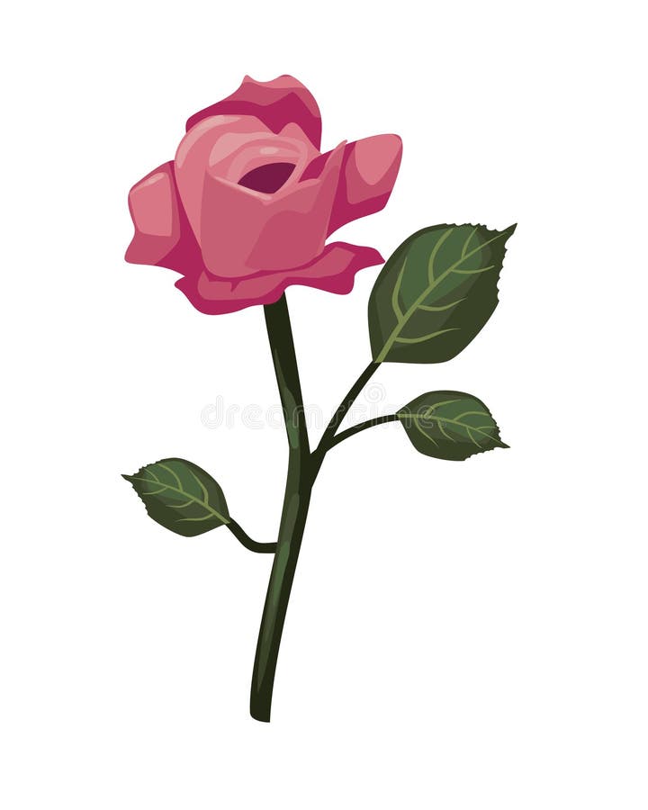 Flat colored rose design stock vector. Illustration of decorative ...