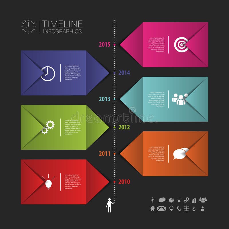 Flat Colorful Abstract Timeline Infographics Vector. Banner Stock ...