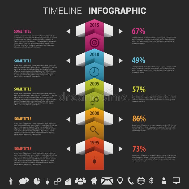 Flat Colorful Abstract Timeline Infographics Vector Illustration Stock ...