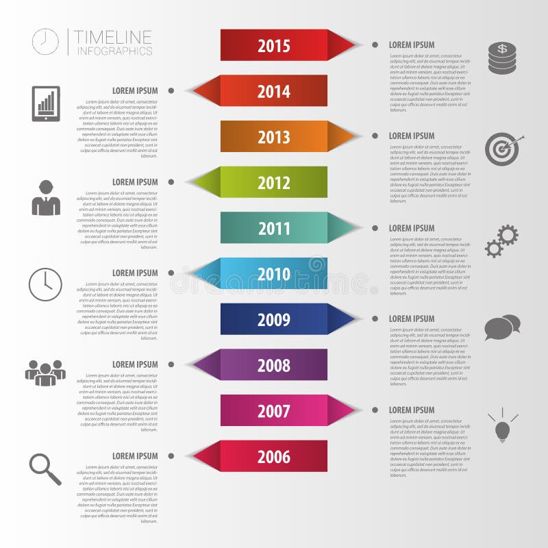 Flat Colorful Abstract Timeline Infographics Vector. Stock Vector ...