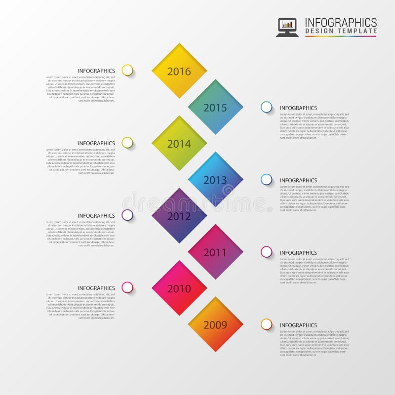 Flat Colorful Abstract Timeline Infographics Vector Illustration with ...