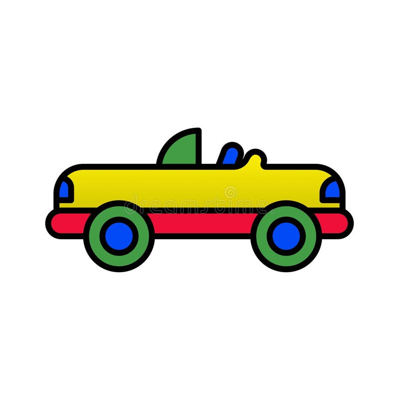 Flat Colorful Car Icon Element Asset Design Stock Vector - Illustration ...