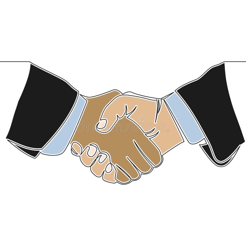 Line Art Handshake stock vector. Illustration of metaphor - 17668189