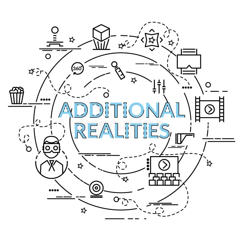 Flat Colorful Design Concept for Additional Realities. Stock Vector ...