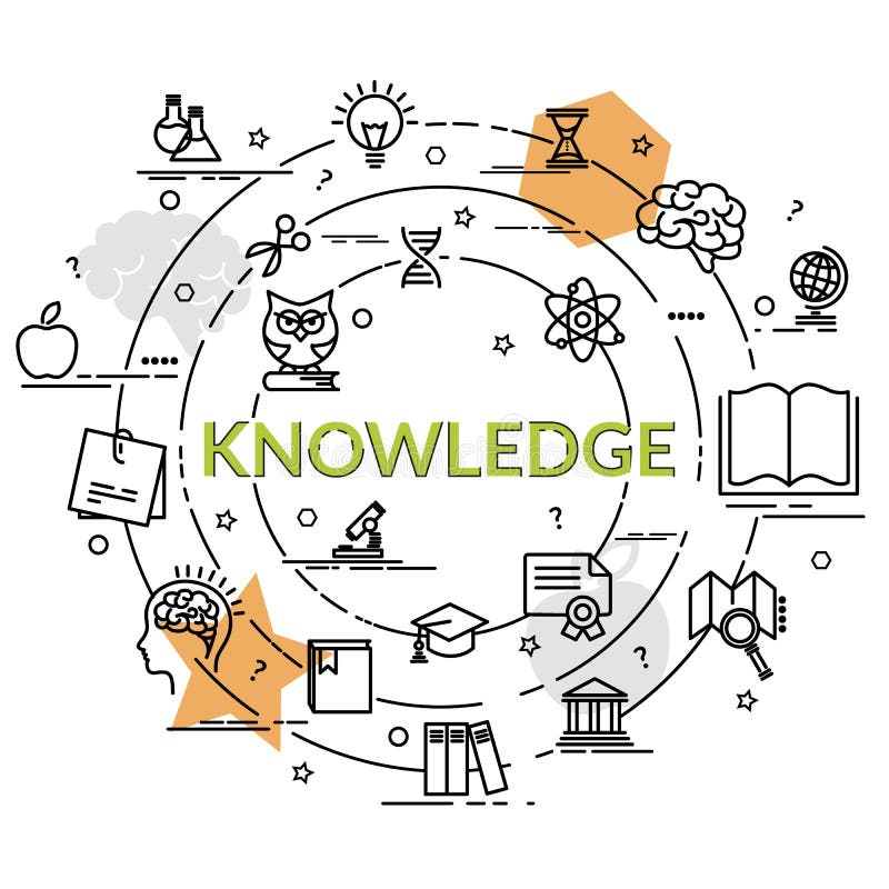 Flat Colorful Design Concept of Knowledge. Stock Vector - Illustration ...