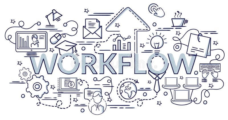 Flat Colorful Design Concept for Workflow. Stock Vector - Illustration ...