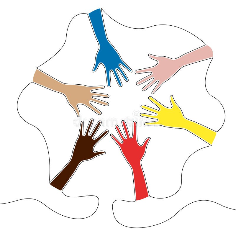 Flat Colorful Human Hands Making Circle Concept Stock Vector ... Flat Colorful Human Hands Making Circle Concept Stock Vector ...