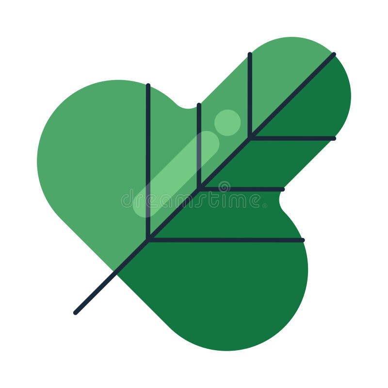 Flat Colorful Leaf Shape Design Asset Element Stock Vector ...