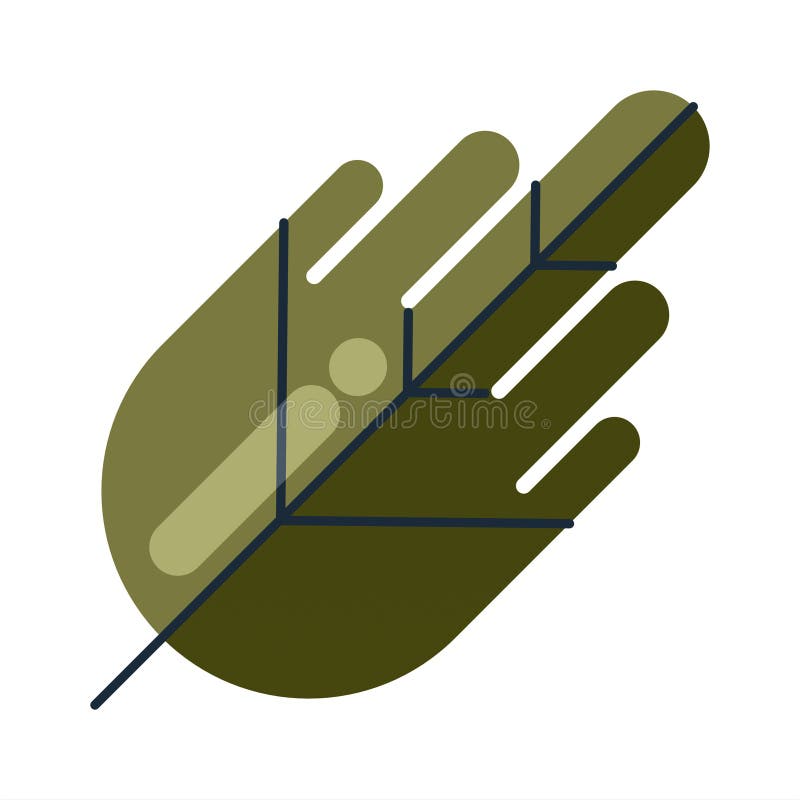 Flat Colorful Leaf Shape Design Asset Element Stock Vector ...