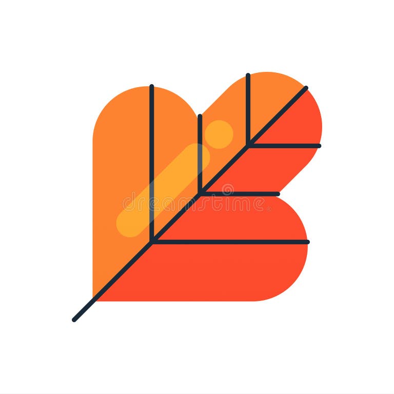 Flat Colorful Leaf Shape Design Asset Element Stock Vector ...