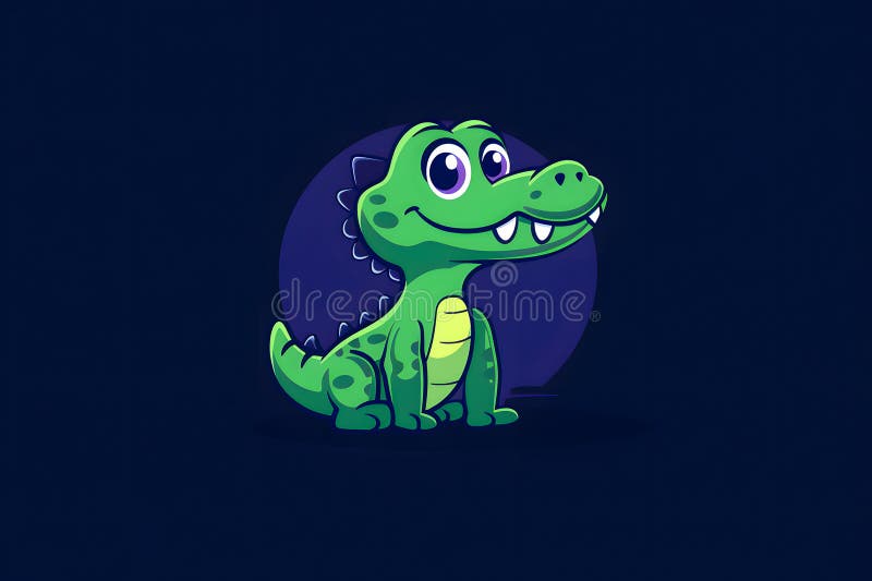 Flat Colorful Logo of a Cute Crocodile in Cartoon Style Stock ...